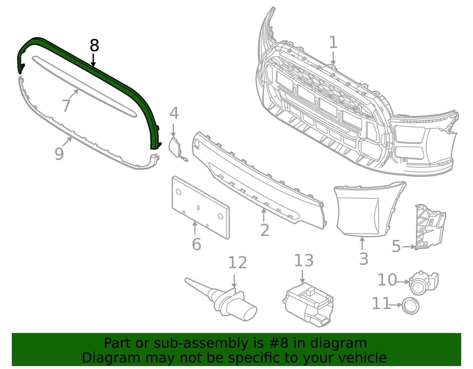 51-11-9-450-550 - Grille Molding 2022-2024 Mini Cooper | AutoNation Parts