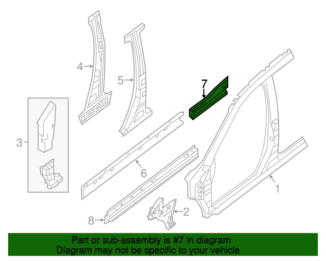 G6421-3JAMA - Inner Sill 2013-2016 Nissan Pathfinder | Nissan Parts ...