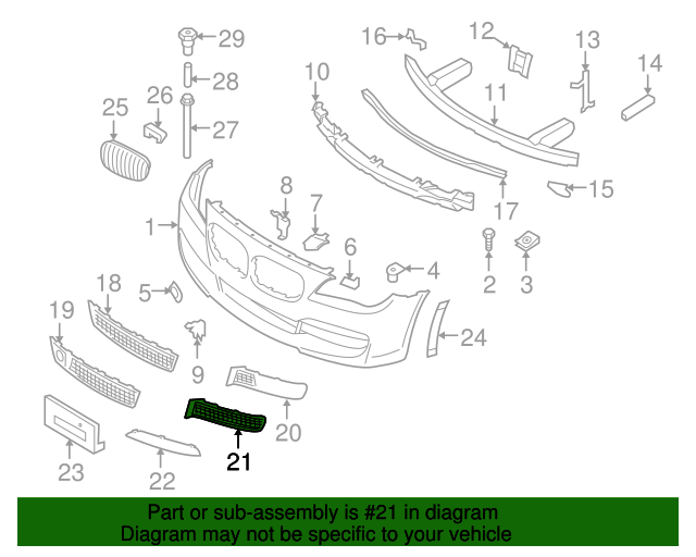 51117903674 - 2010-2015 BMW Outer Grille (51-11-7-903-674) | BMW of ...