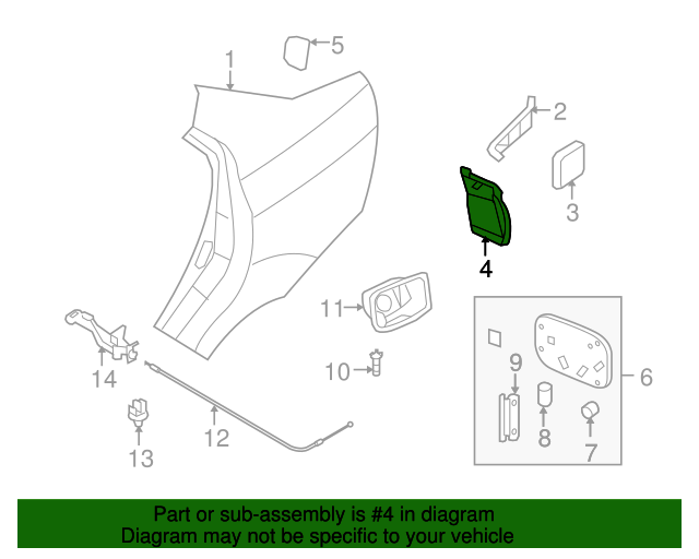 2007-2011 Chevrolet Aveo Wheel Shield - Driver's Side (LH) 96648674 ...