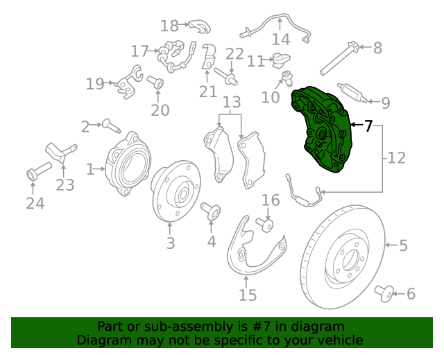 95B-615-123-F - Caliper 2015-2021 Porsche Macan | Delaware Porsche Parts