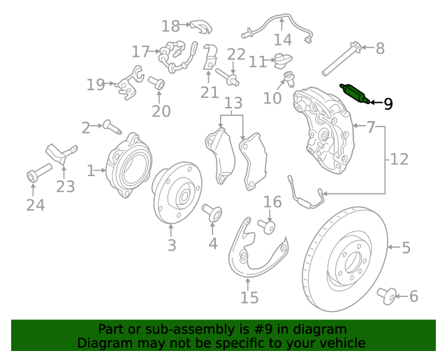 2017-2021 Porsche Macan Caliper Spring 8R0-615-269-A | Sunset Porsche Parts