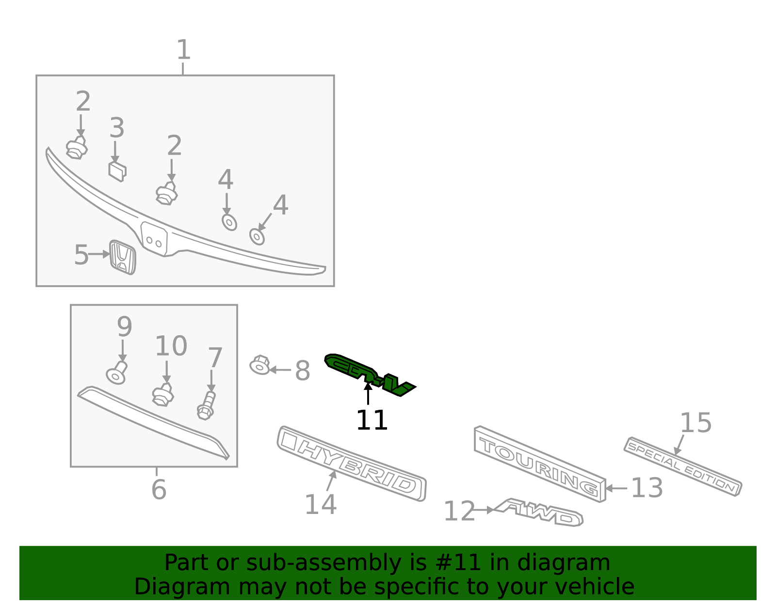 75722-TLA-A00 - Hatch Emblem 2017-2022 Honda CR-V | AutoNation Parts