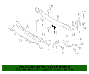 86638-A9700 - Impact Bar Bracket 2019-2021 Kia Sedona | Kia.Parts Store