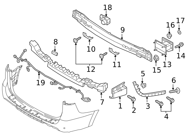 86638-A9700 - Impact Bar Bracket 2019-2021 Kia Sedona | Kia.Parts Store