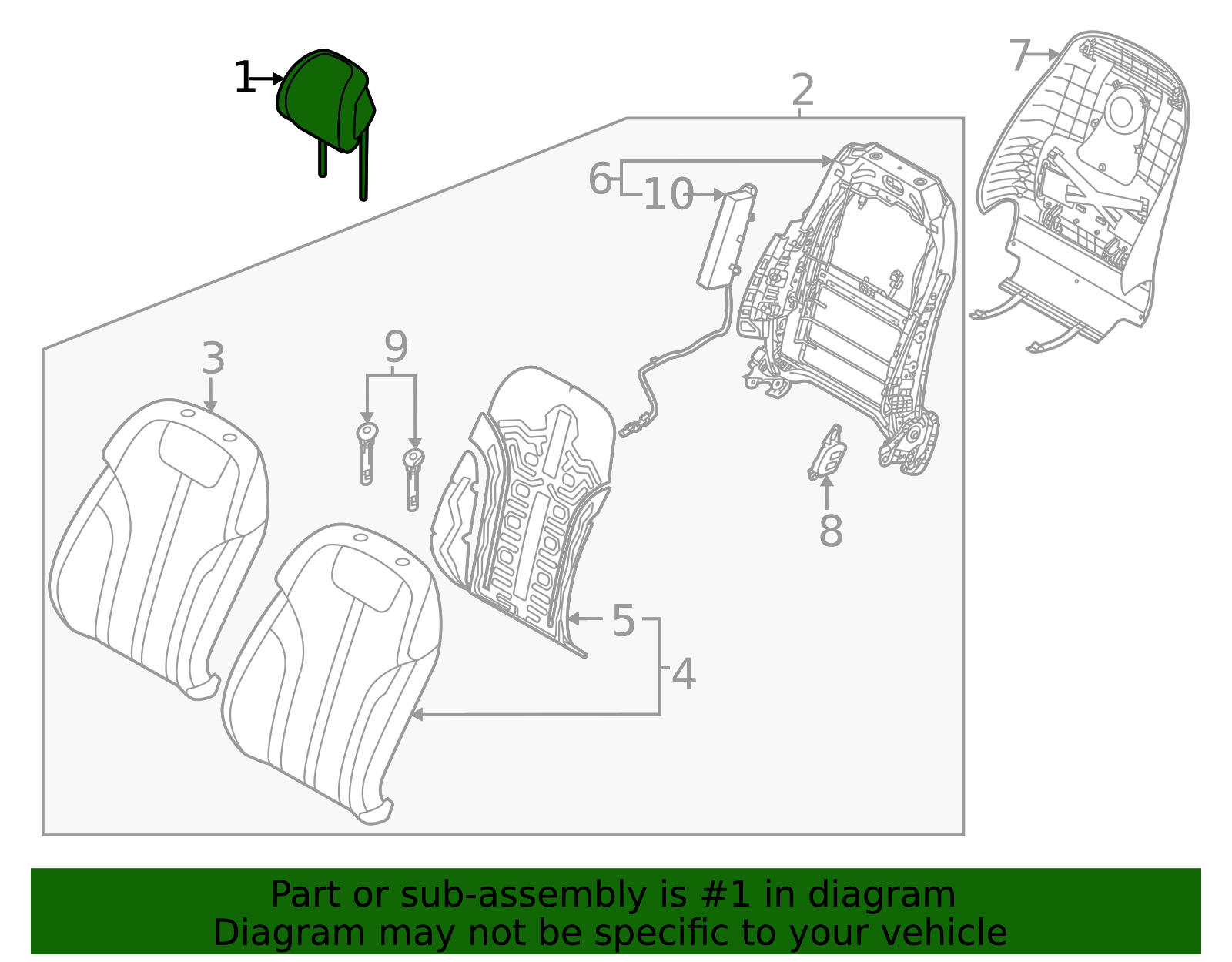 2021-2024 Genesis GV80 Headrest Assembly Front Seat 88700-T6000-DUK ...