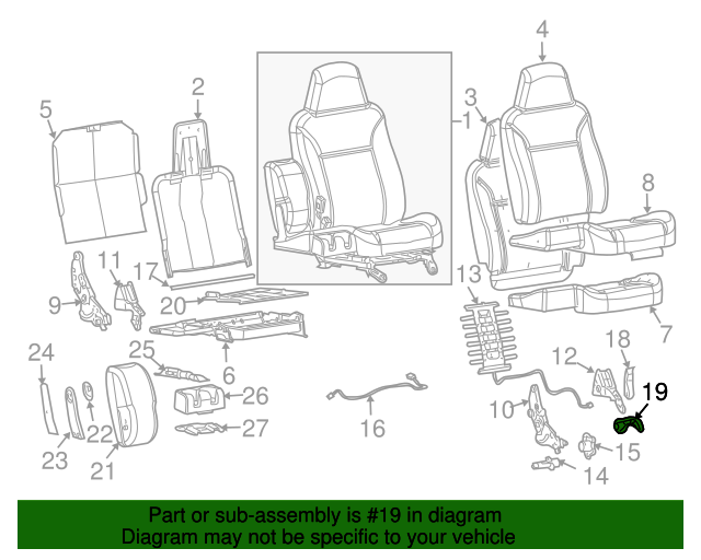 2004-2012 GM Light Cashmere Driver Seat Recliner Handle 19121877 ...