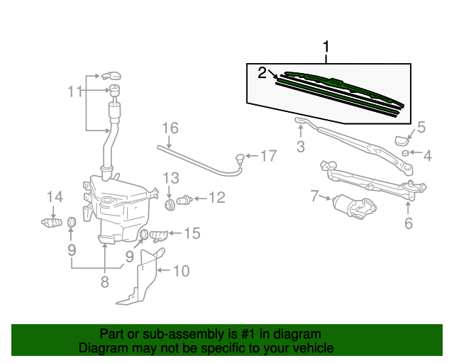Lexus OEM Wiper Blade Part# 85212-60191 | OEM Vehicle Parts