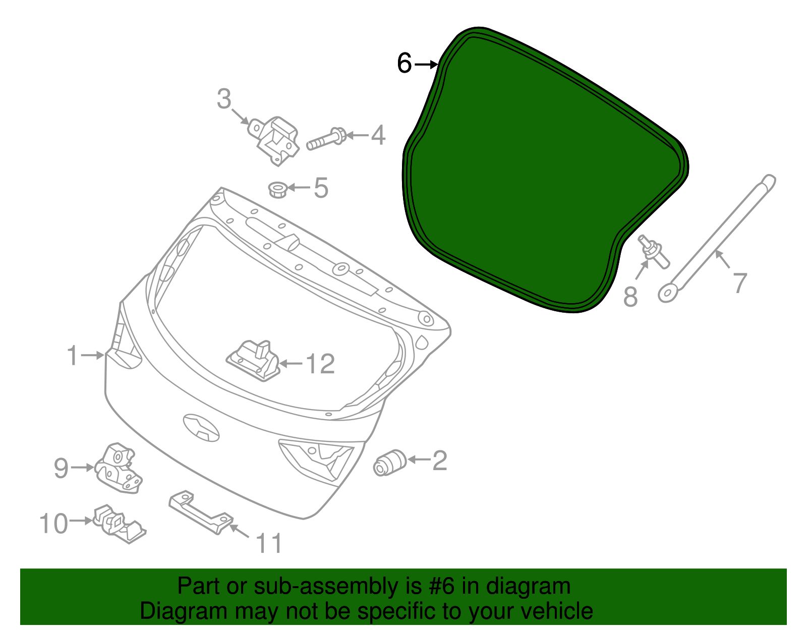 Hyundai - 87321-A5000 - Weatherstrip - 2013-2017 Hyundai Elantra GT | OEM Hyundai Parts Outlet