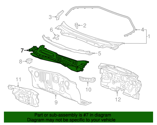 2017-2019 Buick LaCrosse Plenum Lower Panel 84109272 | GMPartsDirect.com