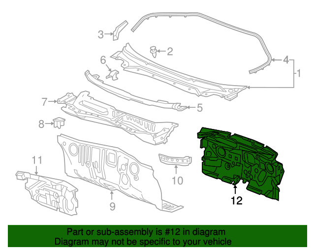 2017 Buick LaCrosse Dash Panel Inner Insulator 26687413 | GMPartsDirect.com