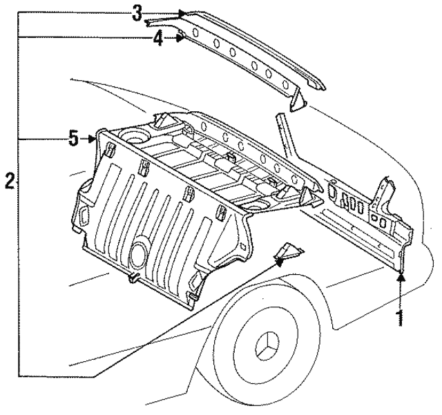 124-640-07-71 - Panel Below Lid 1986-1995 Mercedes-Benz | Mercedes-Benz ...
