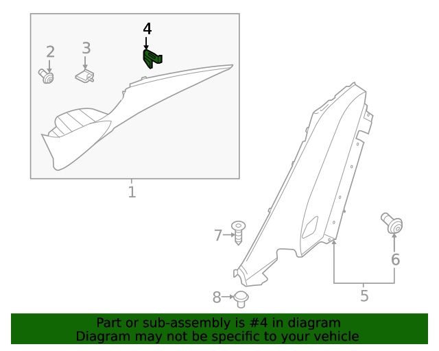 85859-3S500 - Quarter Pillar Trim Front Clip 2016-2024 Kia | Kia.Parts ...