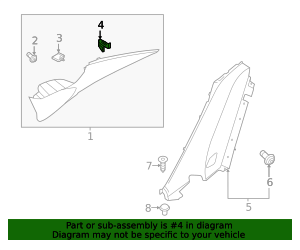 85859-3S500 - Quarter Pillar Trim Front Clip 2016-2024 Kia | Kia.Parts ...