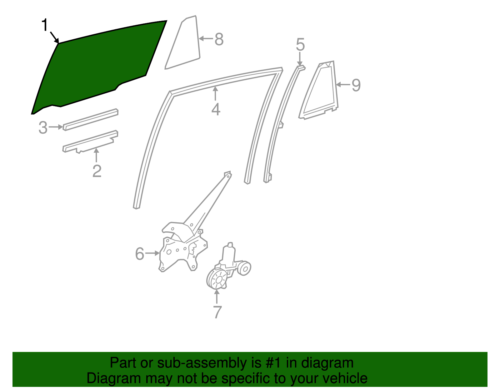2013-2018 Toyota RAV4 2013-2018 Toyota RAV4 - Movable Glass 68113-0R050 ...
