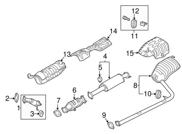 2011-2020 Hyundai Muffler & Pipe Hanger 28780-3R000 | AutoNationParts.com