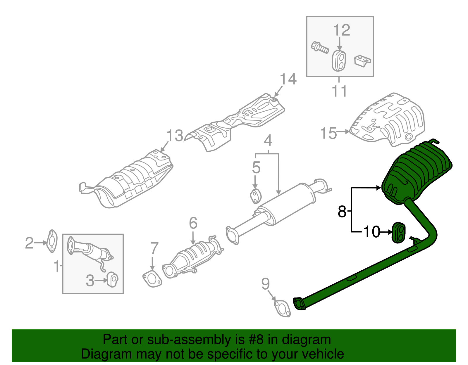 2011-2014 Hyundai Sonata Muffler & Pipe 28710-3Q120 | OEM Parts Online
