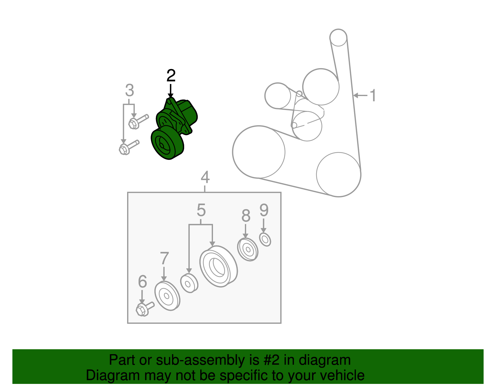 2007-2015 Nissan Belt Tensioner 11955-JA00C | Nissan RVA