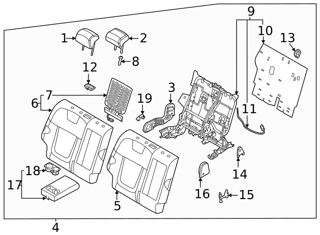 Hyundai - 88351-CW010 - Seat Back Pad - 2022-2024 Hyundai | OEM Hyundai ...