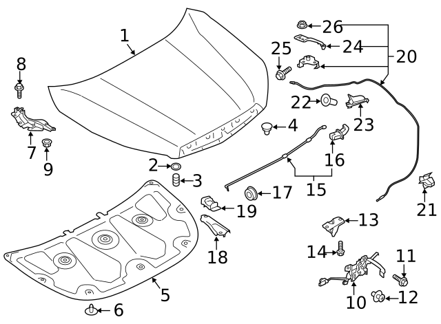 2019-2021 Subaru Forester Hood 57229SJ0019P | TascaParts.com