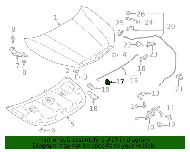 2019-2024 Subaru Forester Support Rod Grommet 909210232 | Subaru Parts ...
