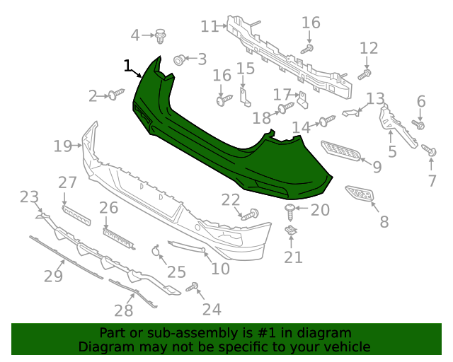 2019-2022 Hyundai Veloster N Bumper Cover 86611-K9000 | OEM Hyundai Parts