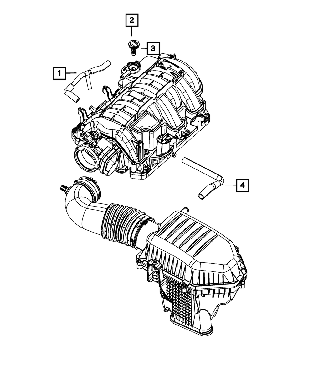 2020-2025 Mopar PCV Valve To Intake Manifold Hose 04591961AF | Mopar eStore