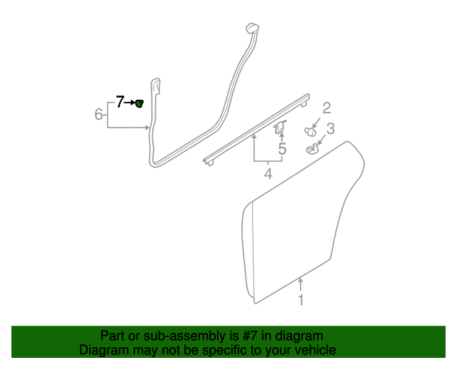 2000-2006 Subaru Door Weather-Strip Clip 909120024 | QuirkParts