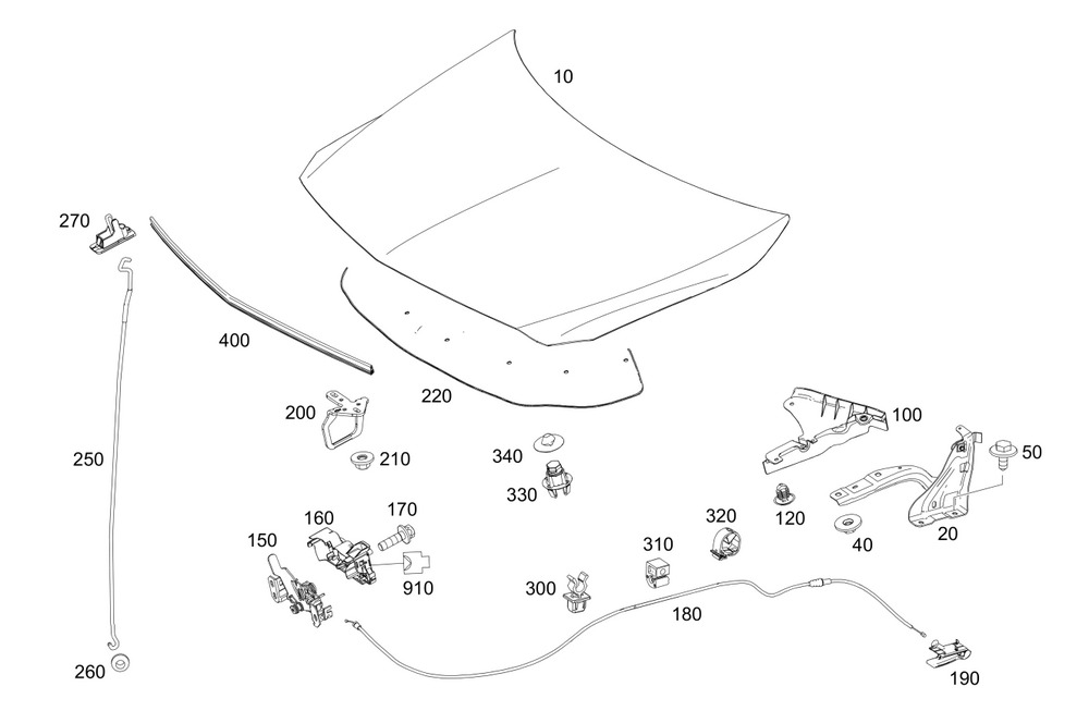 246-682-01-26 - Dampening, Hood 2014-2017 Mercedes-Benz | Mercedes-Benz ...