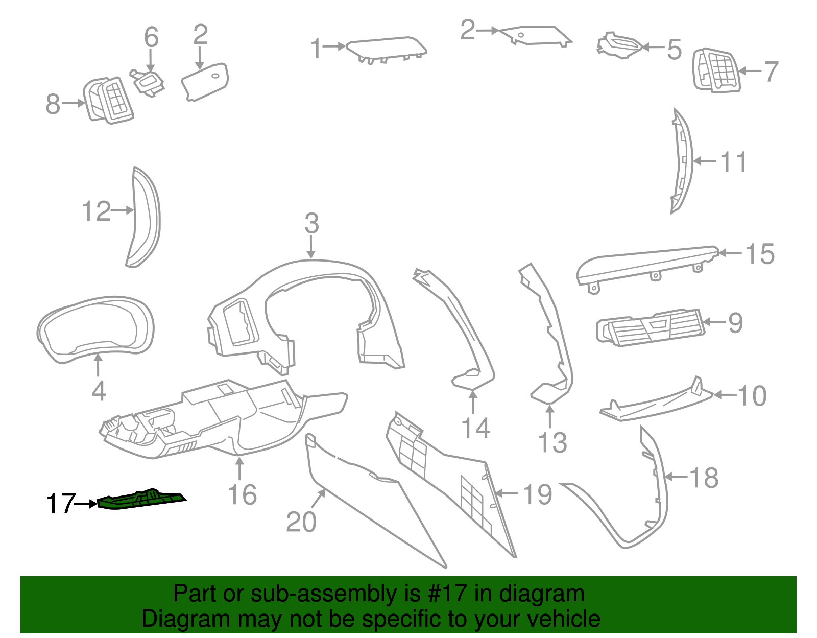 2015-2018 Nissan Altima Fuse Box Door 68964-3TA1B | Nissan Parts Central