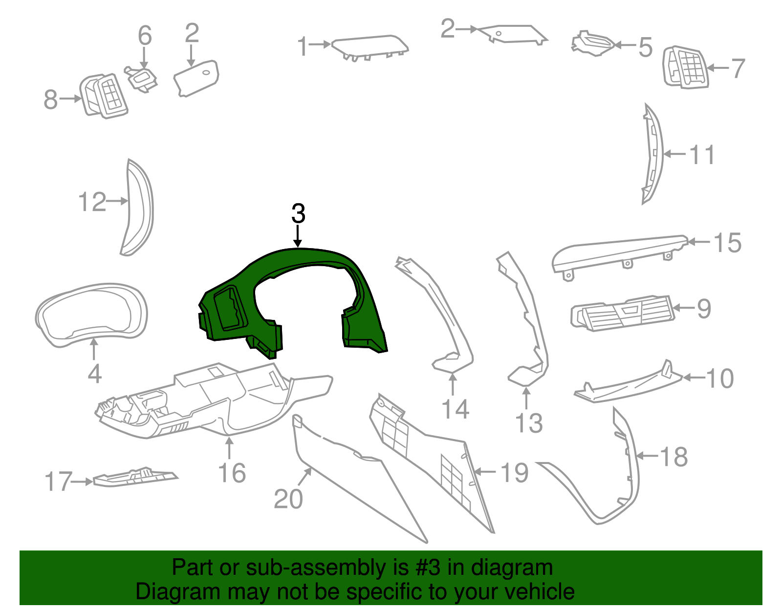 68210-3TA0A - 2013-2018 Nissan Altima - Cluster Bezel | Anicra Nissan Parts
