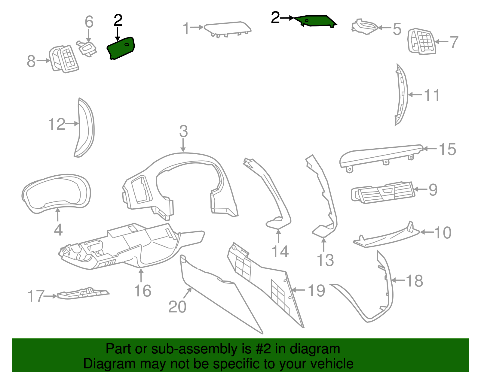 2013-2014 Nissan Altima Speaker Grille 28176-3TA1A | Nissan Parts Central