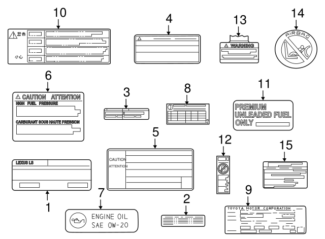 11282-74010 - Caution Label For 1996-2023 Lexus | Lexus OE Parts