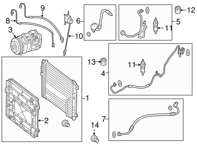 204-830-52-16 - A/C Refrigerant Discharge Hose 2011-2013 Mercedes-Benz ...