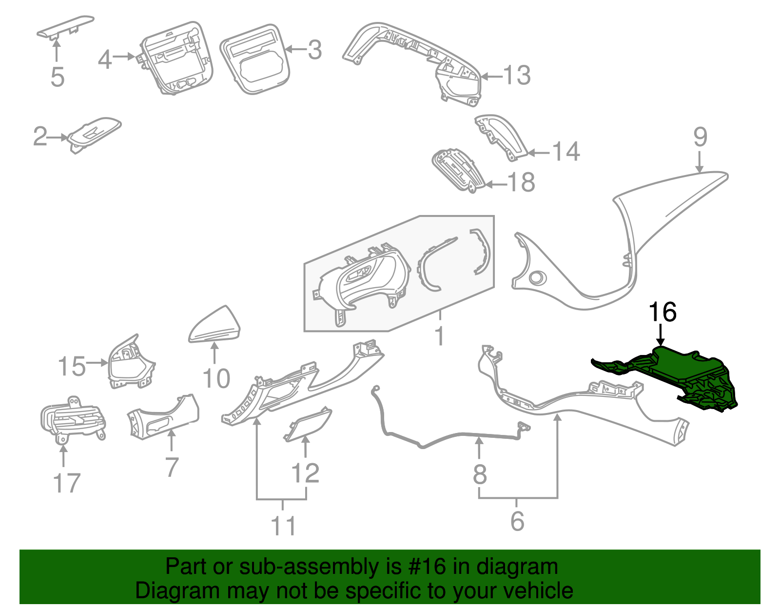 23403691 - Instrument Panel Lower Trim Panel Insulator 2017-2025 ...