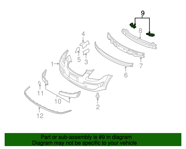 2006-2009 Kia Reinforced Beam Bracket - Passenger Side (RH) 86584-1G000 ...