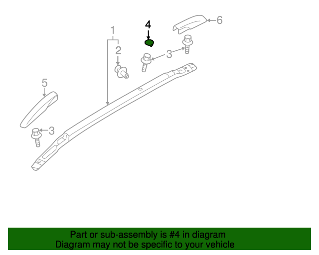 2011-2024 Mitsubishi Roof Rail Cover 7661A154 | Mitsubishi Parts Warehouse