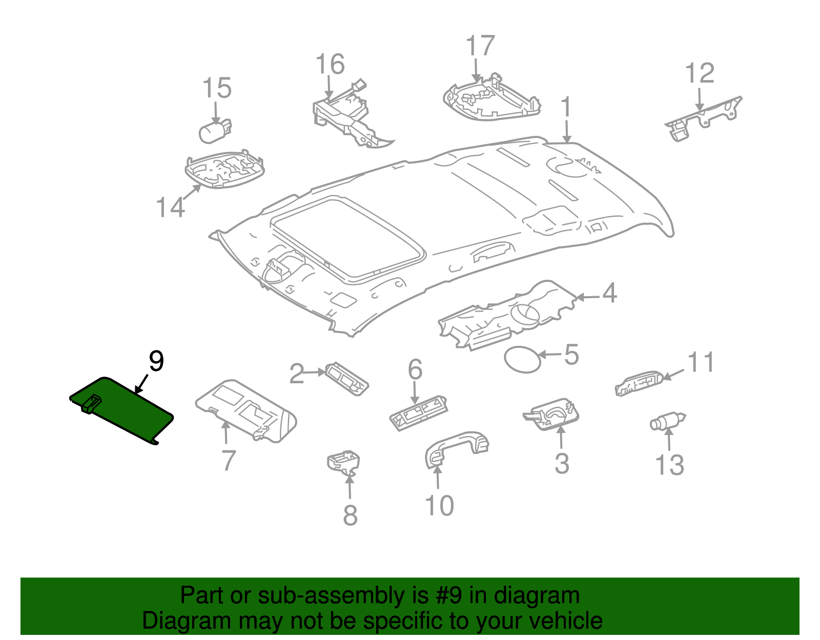 2006-2012 Mercedes-Benz Sun-Visor Inner Cover 164-810-11-10-8K63 ...
