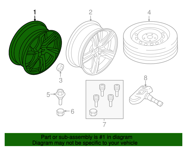 Genuine 21-Inch 8-Spoke Silver Diamond Cut Alloy for 2016-2024 Volvo ...