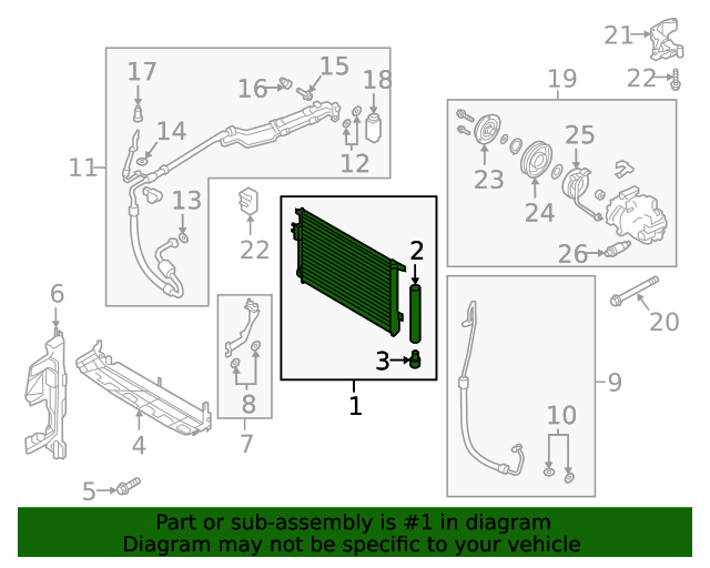 2021-2022 Hyundai Santa Fe A/C Condenser 97606-P2500 | QuirkParts