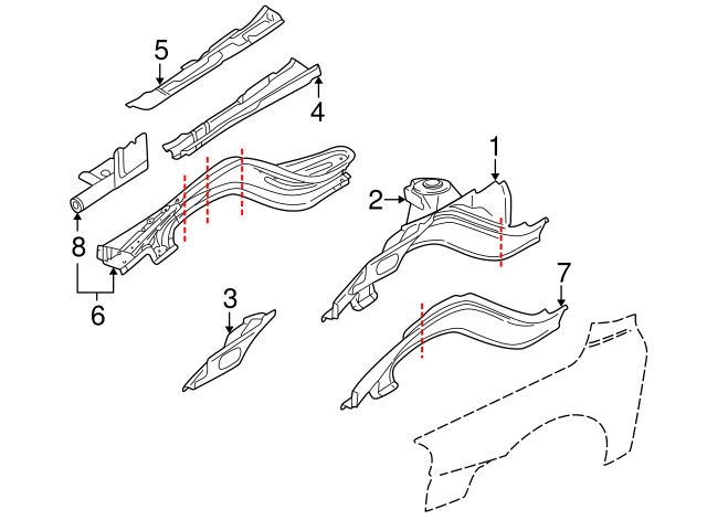 1999-2009 Volvo Apron Assembly Bracket - Passenger Side (RH) 30753049 ...