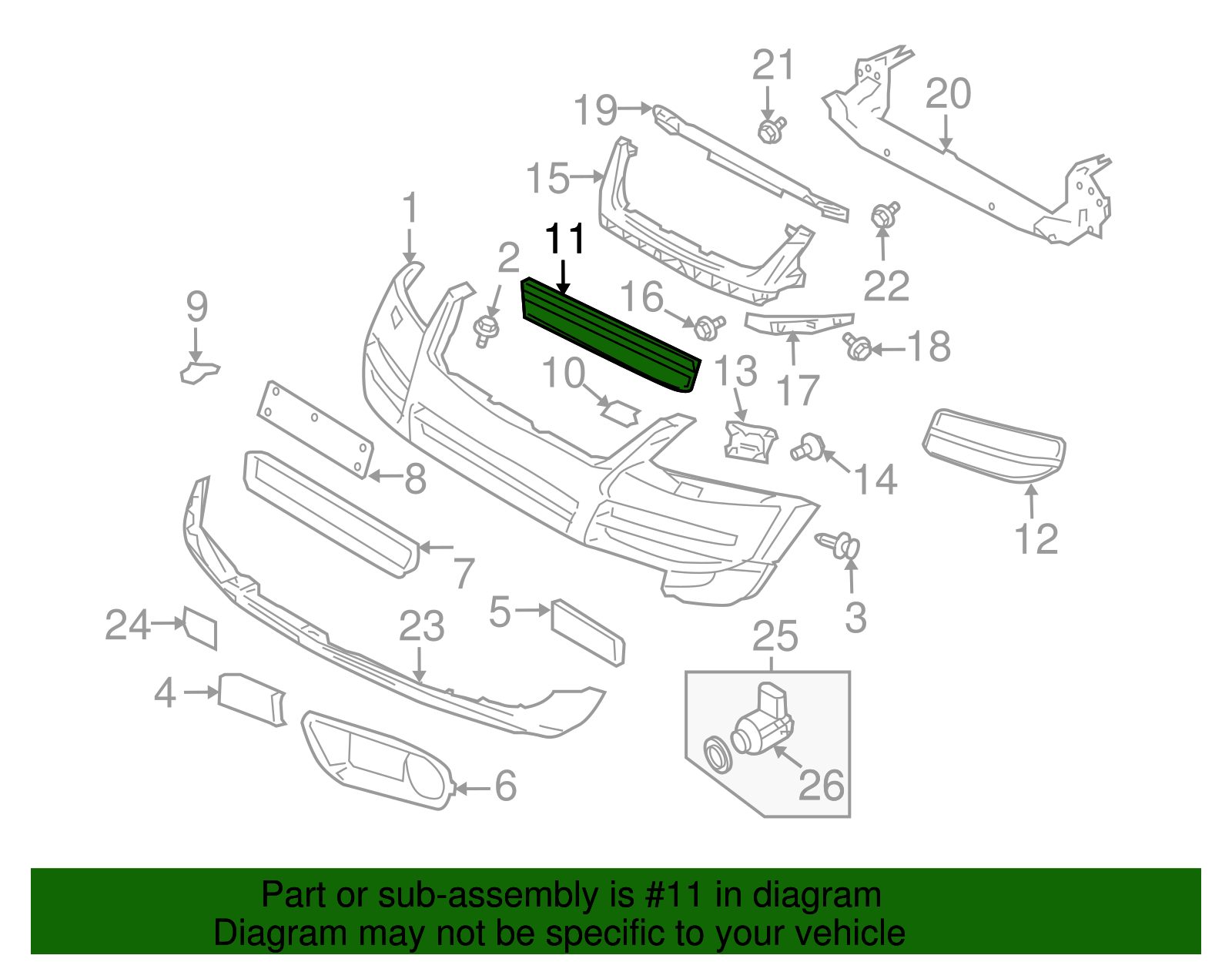 2004-2007 Volkswagen Touareg Center Grille 7L6-853-678-B-9B9 ...