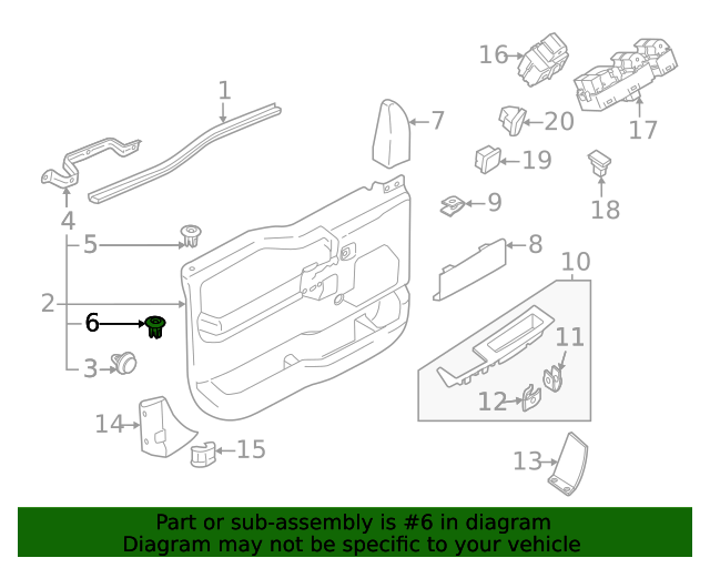 2021 Ford F-150 Grommet Retainer ML3Z-1521999-A | TascaParts.com