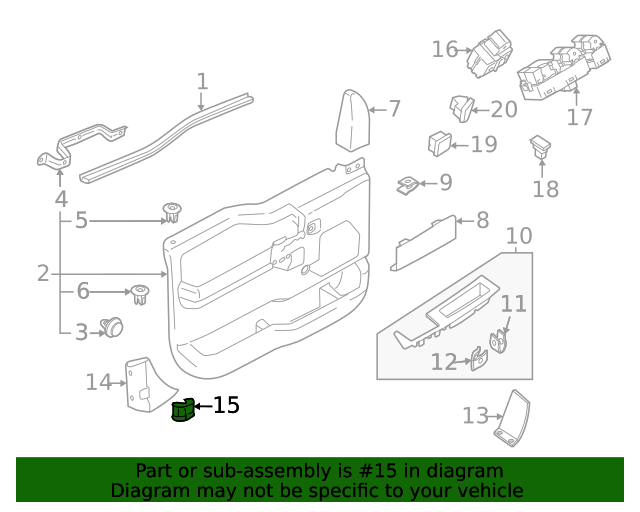 ML3Z-16237W25-AB - Door Interior Reflector 2021-2023 Ford F-150 | Ford ...