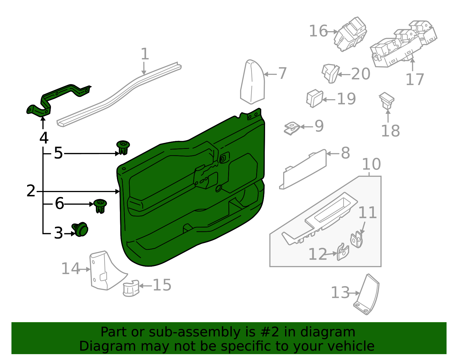 2021-2025 Ford F-150 Door Trim Panel ML3Z-1623942-ED | QuirkParts