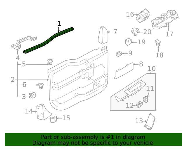 2021-2023 Ford Belt Weather-Strip ML3Z-1521456-D | QuirkParts