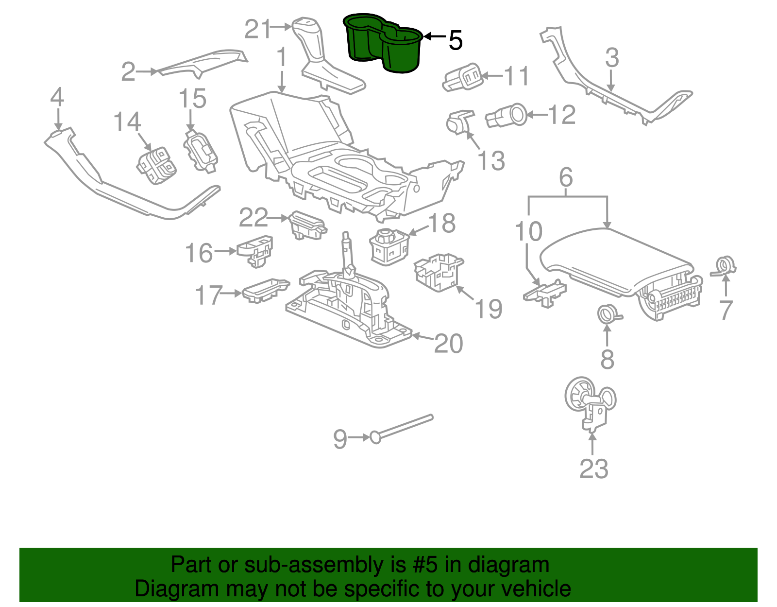 84225130 - Front Floor Console Liner Gateway Buick GMC Parts