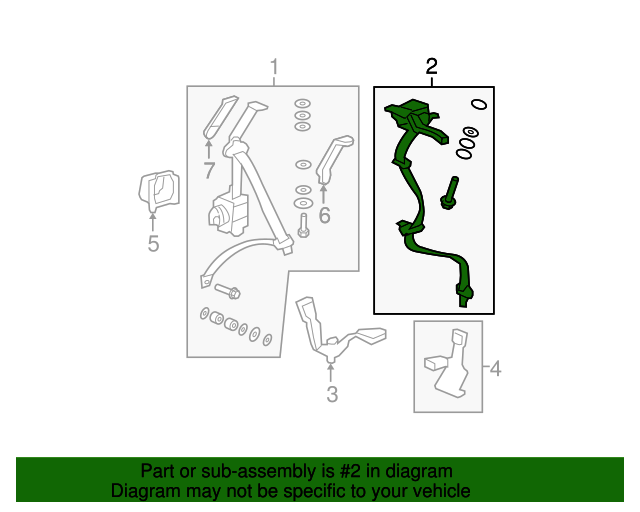 04827-SLN-A00ZA - Lap Belt Assembly 2007-2008 Honda Fit | Honda Parts ...