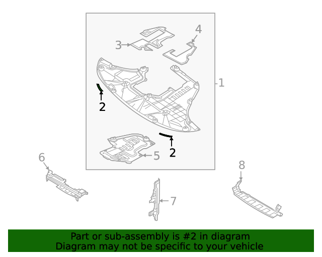 29112-P2200 - Radiator Support Splash Shield Insulator 2021-2023 Kia ...