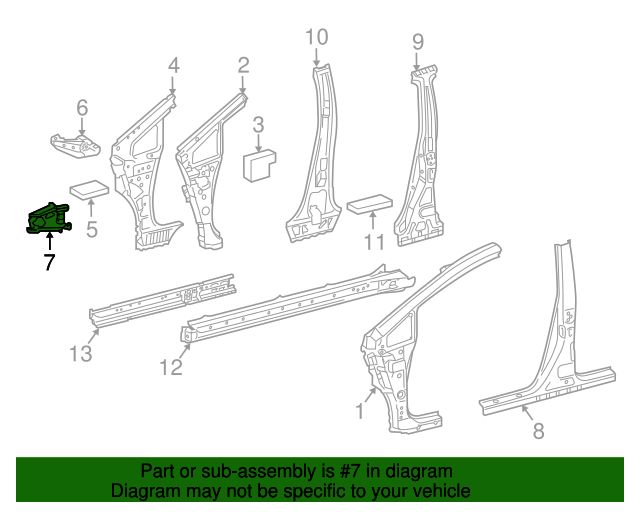 2012-2017 Toyota Prius V Upper Reinforced 61103-47040 | Sparks Parts